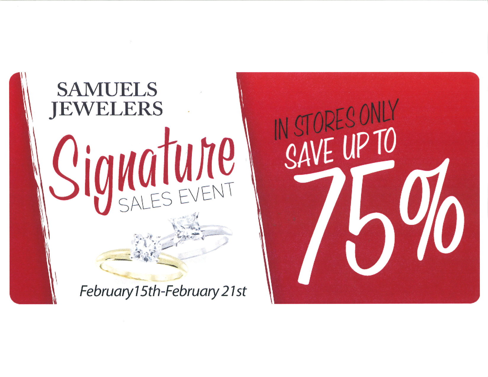 Hemet Valley Mall » Samuels Jewelers Signature Sales Event